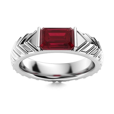 Men's Lab Created Ruby Wedding Bands | Men's Lab Created Ruby Rings ...