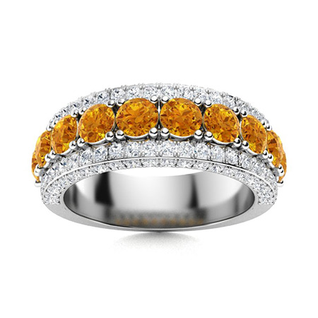 Men's Orange Sapphire Wedding Bands | Men's Orange Sapphire Rings ...