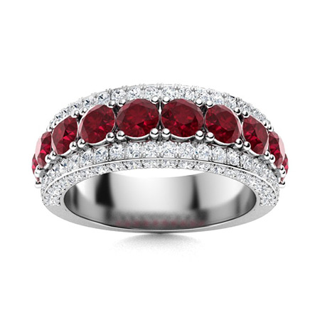 Men's Lab Created Ruby Wedding Bands | Men's Lab Created Ruby Rings ...