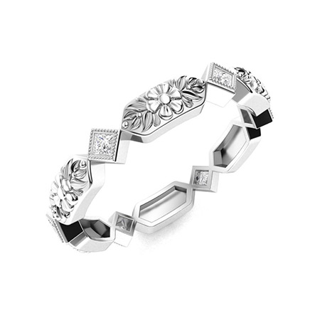 Ibis Ring with Princess cut Lab VS Diamond | 0.36 carats Square Lab VS ...
