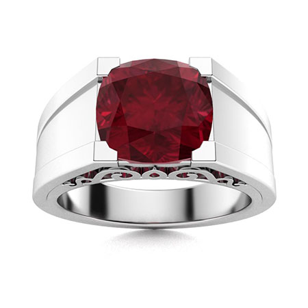 Men's Lab Created Ruby Wedding Bands | Men's Lab Created Ruby Rings | Diamondere