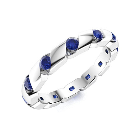 Indigo Ring with Round Sapphire | 0.72 carats Round Sapphire Wedding ...