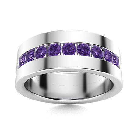Men's Amethyst Wedding Bands | Men's Amethyst Rings | Diamondere