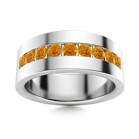 Men's Orange Sapphire Wedding Bands | Men's Orange Sapphire Rings ...