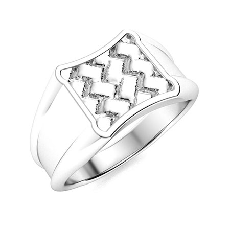 Jeanette Men's Wedding Band | Men's Rings in 14k White Gold | Diamondere