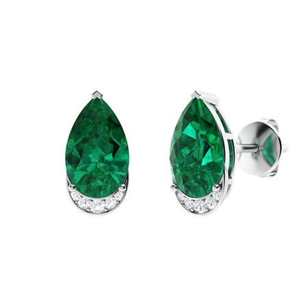 Lab Created Emerald Earrings For Women | Certified Fine Jewelry ...
