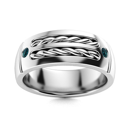Men's Blue Diamond Wedding Bands | Men's Blue Diamond Rings | Diamondere