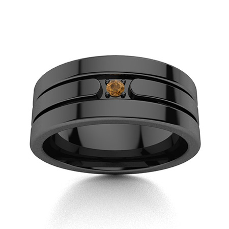 Men's Wedding Bands in Black Gold | Men's Rings in Black Gold | Diamondere