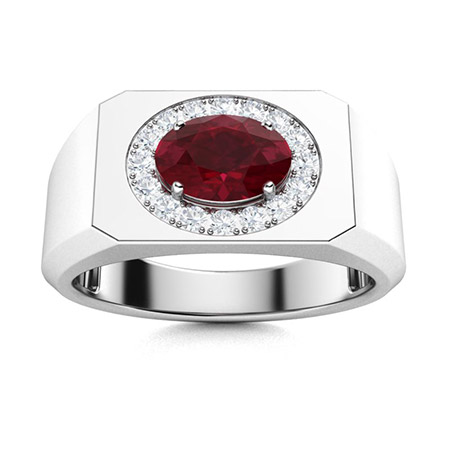 Men's Lab Created Ruby Wedding Bands | Men's Lab Created Ruby Rings ...
