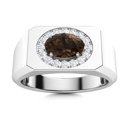 Men's Smoky Quartz Wedding Bands | Men's Smoky Quartz Rings | Diamondere