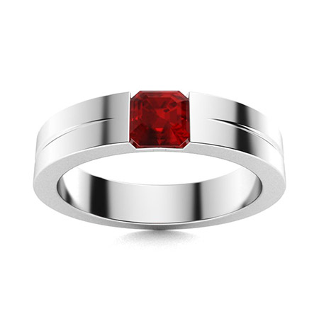 Men's Garnet Wedding Bands | Men's Garnet Rings | Diamondere