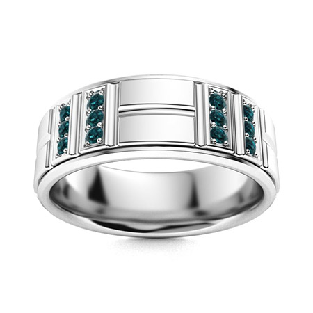 Men's Blue Diamond Wedding Bands | Men's Blue Diamond Rings | Diamondere