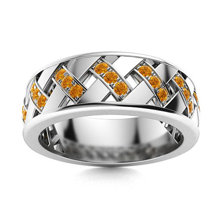 Men's Orange Sapphire Wedding Bands | Men's Orange Sapphire Rings ...