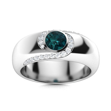 Men's Blue Diamond Wedding Bands | Men's Blue Diamond Rings | Diamondere
