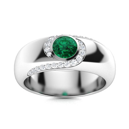Men's Lab Created Emerald Wedding Bands | Men's Lab Created Emerald ...