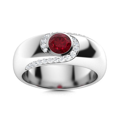 Men's Lab Created Ruby Wedding Bands | Men's Lab Created Ruby Rings ...