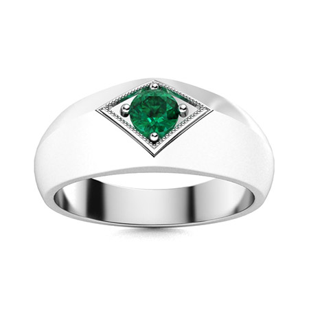 Men's Lab Created Emerald Wedding Bands | Men's Lab Created Emerald ...