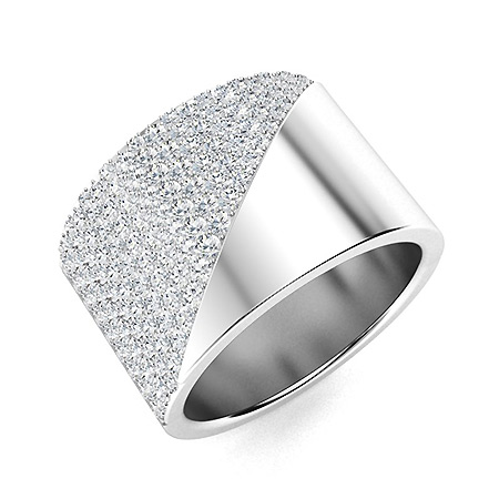 Laing Ring with Round SI Diamond | 1.1 carats Round SI Diamond Cocktail ...
