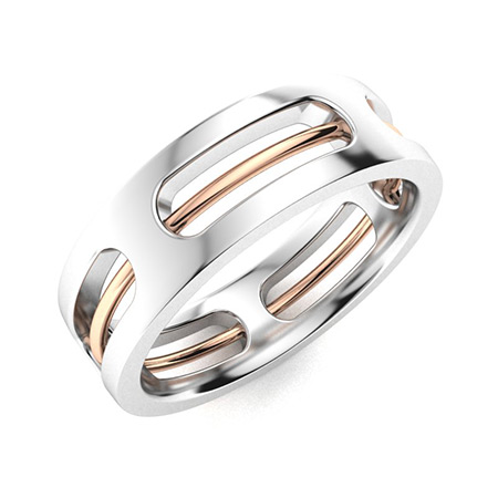 Leaf Men's Wedding Band | Men's Rings in 14k White Gold | Diamondere