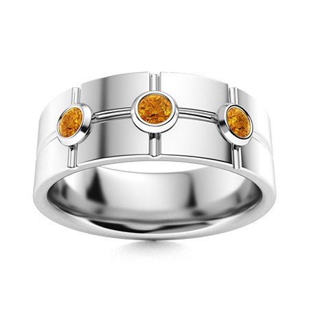 Men's Citrine Wedding Bands | Men's Citrine Rings | Diamondere (Natural ...