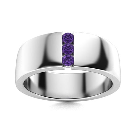 Men's Amethyst Wedding Bands | Men's Amethyst Rings | Diamondere