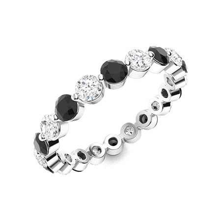 Madison Ring with Round Black Diamond, SI Diamond | 2.1 carats Round ...