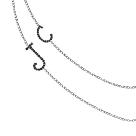 Magpie Necklace with Round Black Diamond | 0.57 carats Round Black ...