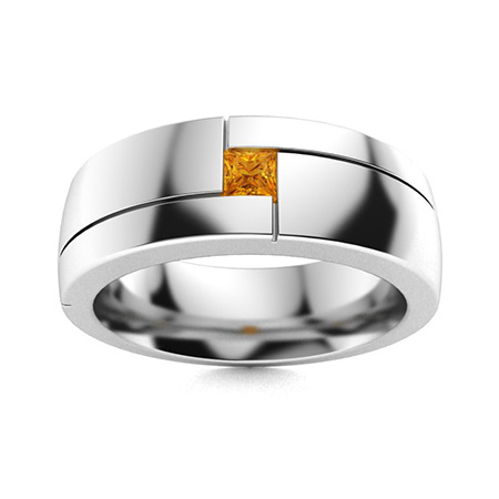Men's Orange Sapphire Wedding Bands | Men's Orange Sapphire Rings ...