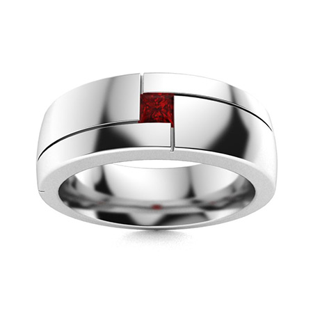 Men's Garnet Wedding Bands | Men's Garnet Rings | Diamondere (Natural ...