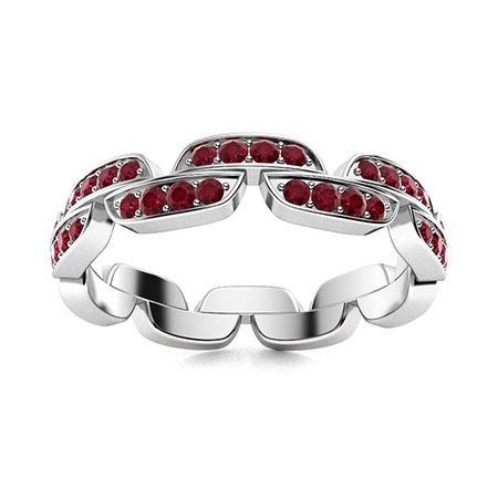 Marlene Ring with Round Ruby | 0.8 carats Round Ruby Wedding Ring in ...