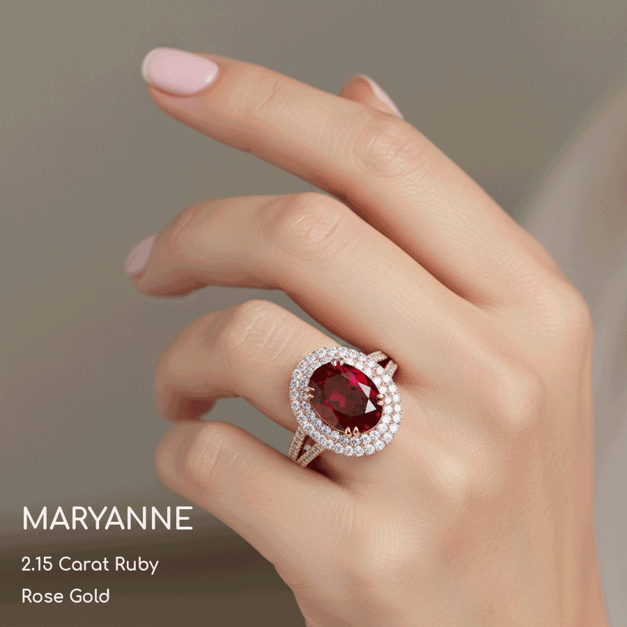 Maryanne Ring with Oval London Blue Topaz, SI Diamond | 3.08 carats ...
