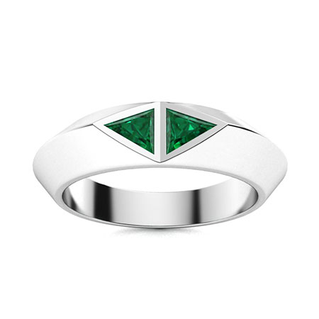 Men's Lab Created Emerald Wedding Bands | Men's Lab Created Emerald ...