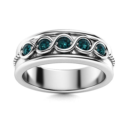 Men's Blue Diamond Wedding Bands | Men's Blue Diamond Rings | Diamondere