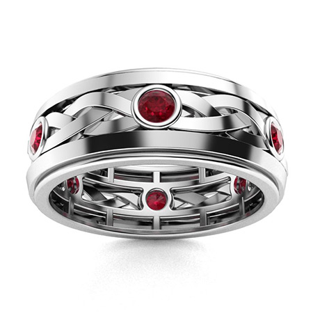 Men's Ruby Wedding Bands | Men's Ruby Rings | Diamondere