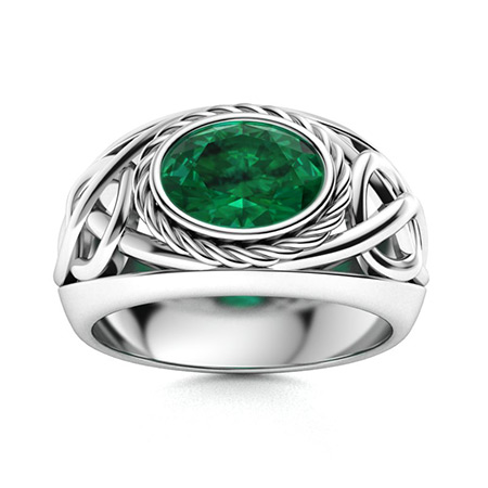 Men's Lab Created Emerald Wedding Bands | Men's Lab Created Emerald ...
