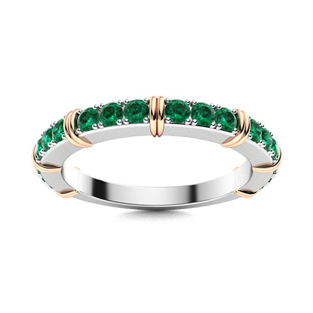 Peach Ring with Round Tsavorite | 0.54 carats Round Tsavorite Wedding ...