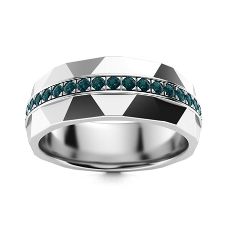 Men's Blue Diamond Wedding Bands | Men's Blue Diamond Rings ...