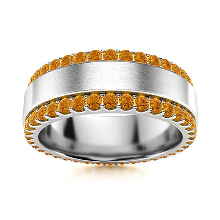 Men's Orange Sapphire Wedding Bands | Men's Orange Sapphire Rings ...