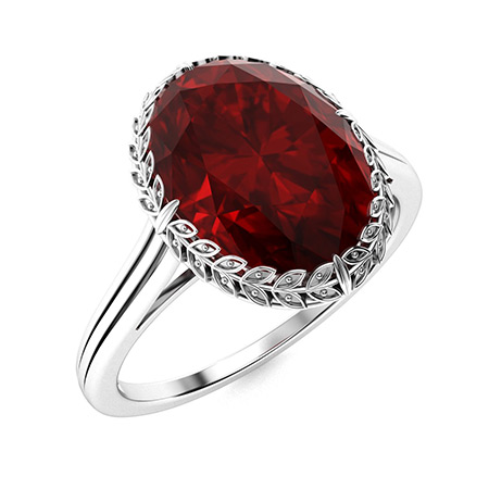 Prosper Ring with Oval Garnet | 4.2 carats Oval Garnet Solitaire Ring ...
