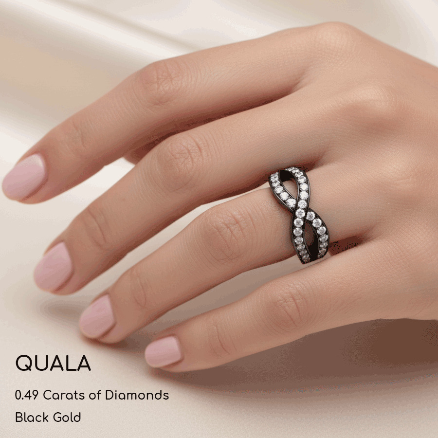 Quala Ring with Round Sapphire, SI Diamond | 0.49 carats Round Sapphire ...