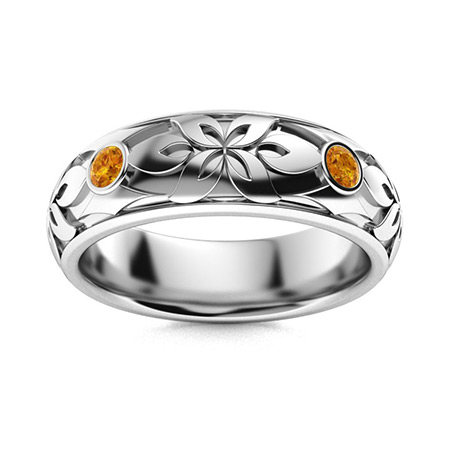 Men's Orange Sapphire Wedding Bands | Men's Orange Sapphire Rings ...