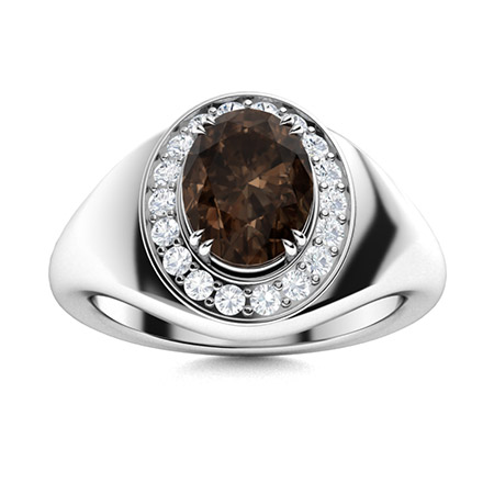 Men's Smoky Quartz Wedding Bands | Men's Smoky Quartz Rings | Diamondere