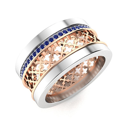 Randall Ring with Round Sapphire | 1.3 carats Round Sapphire Cocktail ...