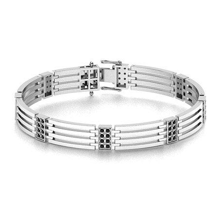 Men's Black Diamond Bracelets | Men's Bracelets | Diamondere (Natural ...