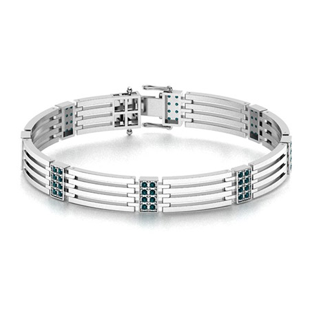 Men's Blue Diamond Bracelets | Men's Bracelets | Diamondere (Natural ...