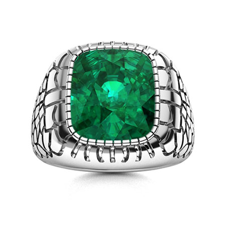 Men's Lab Created Emerald Wedding Bands | Men's Lab Created Emerald ...