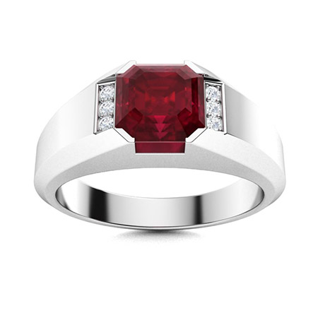 Men's Lab Created Ruby Wedding Bands | Men's Lab Created Ruby Rings ...