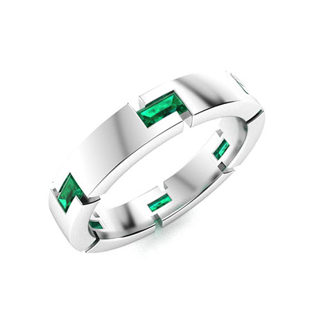 Sage Ring with Baguette Emerald | 0.84 carats Baguette Emerald Wedding ...