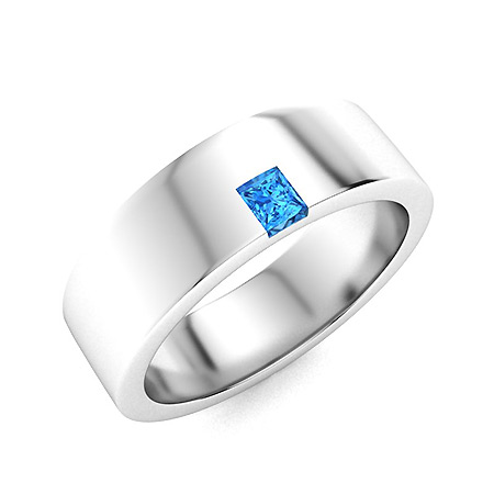 Sannar Men's Ring with Princess cut Blue Topaz | 0.07 carats Square ...
