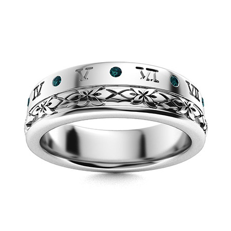 Men's Blue Diamond Wedding Bands | Men's Blue Diamond Rings | Diamondere